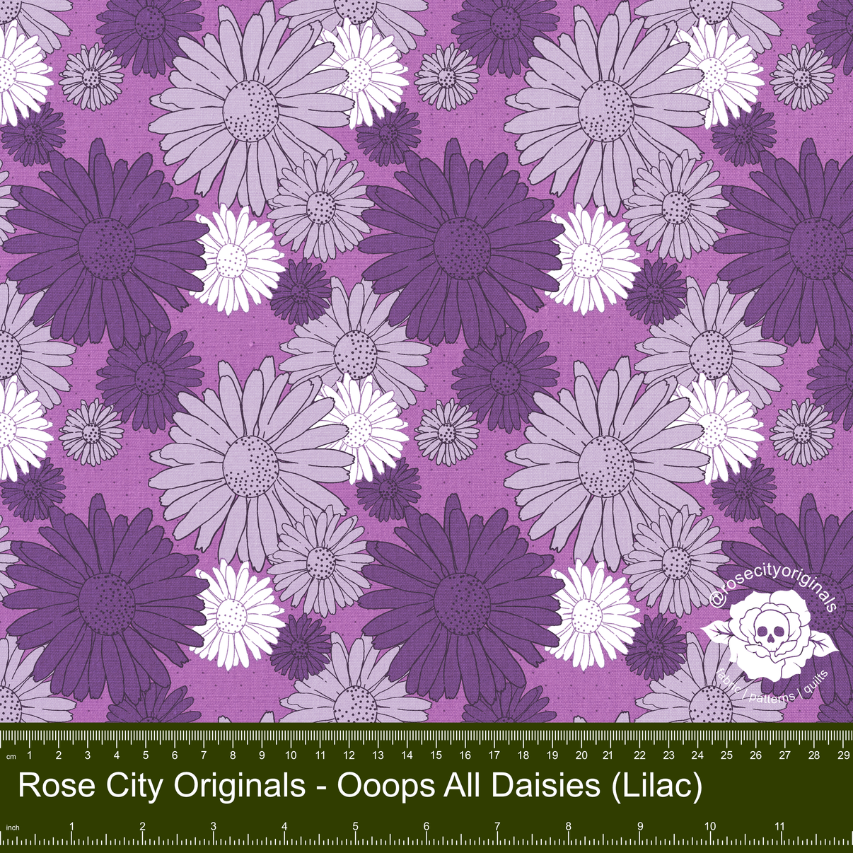 Pushing Up Daisies - By The Yard - Ooops All Daisies (Lilac) – RoseCityOriginals