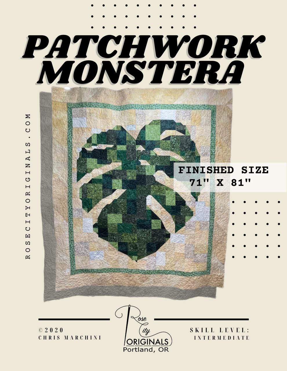 Patchwork Monstera - Quilt Pattern - Printed Booklet – RoseCityOriginals