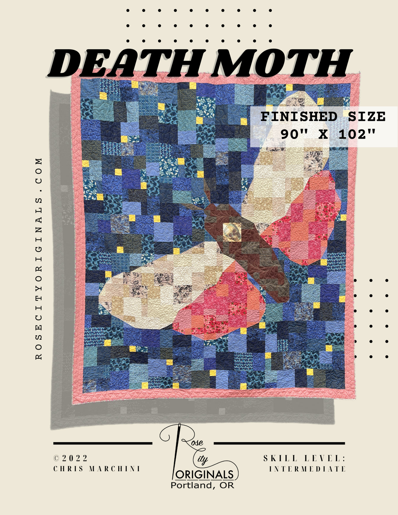 Death Moth - Patchwork Quilt Pattern - Digital Download – RoseCityOriginals
